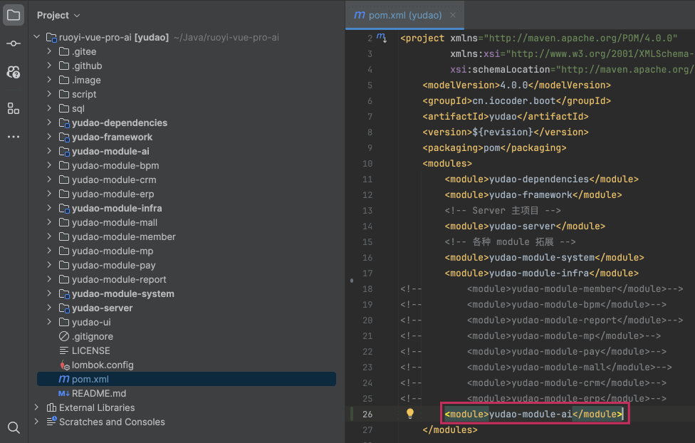 功能开启 | ruoyi-vue-pro 开发指南